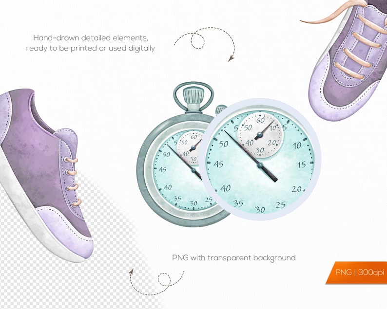 Fitness Clipart Watercolor Gym Clipart Workout Clipart - Etsy