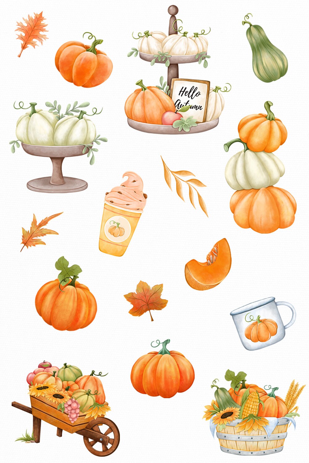 Pumpkin Clipart Fall Clipart Thanksgiving Day Clipart - Etsy
