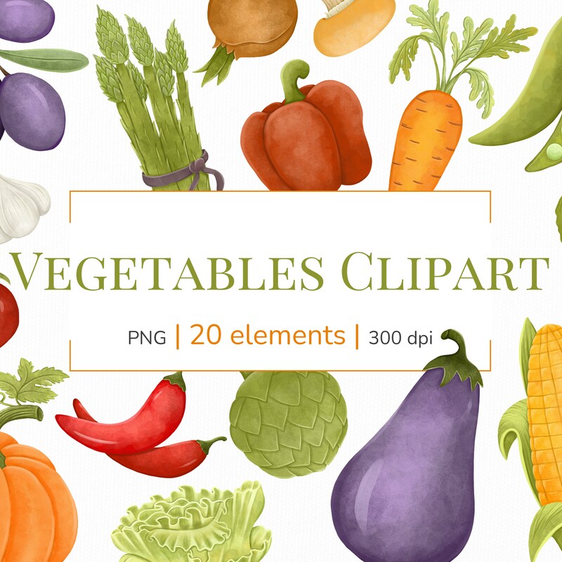 Vegetable Clipart - Etsy