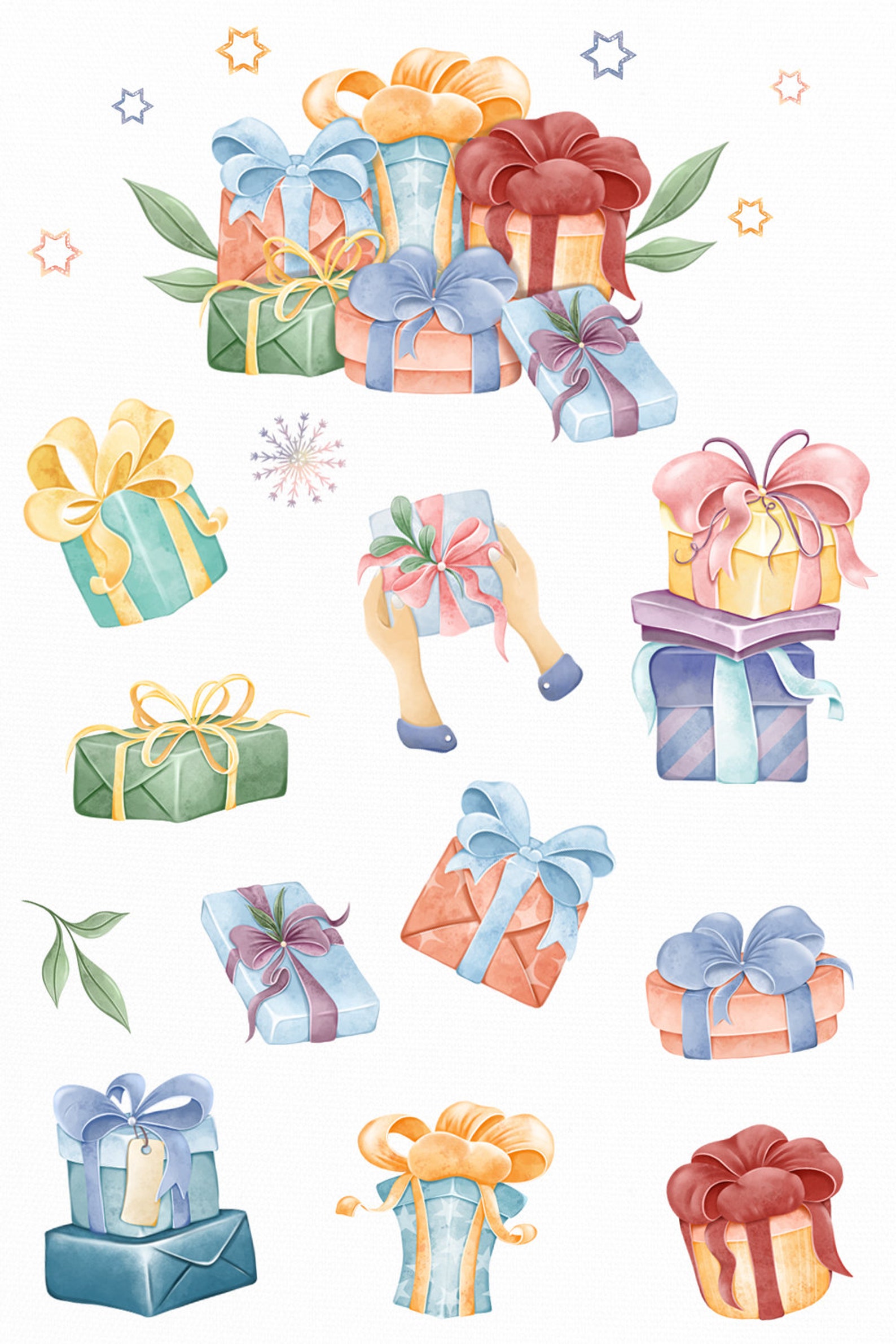 Christmas Clipart Gift Box Clipart Christmas Presents Png - Etsy