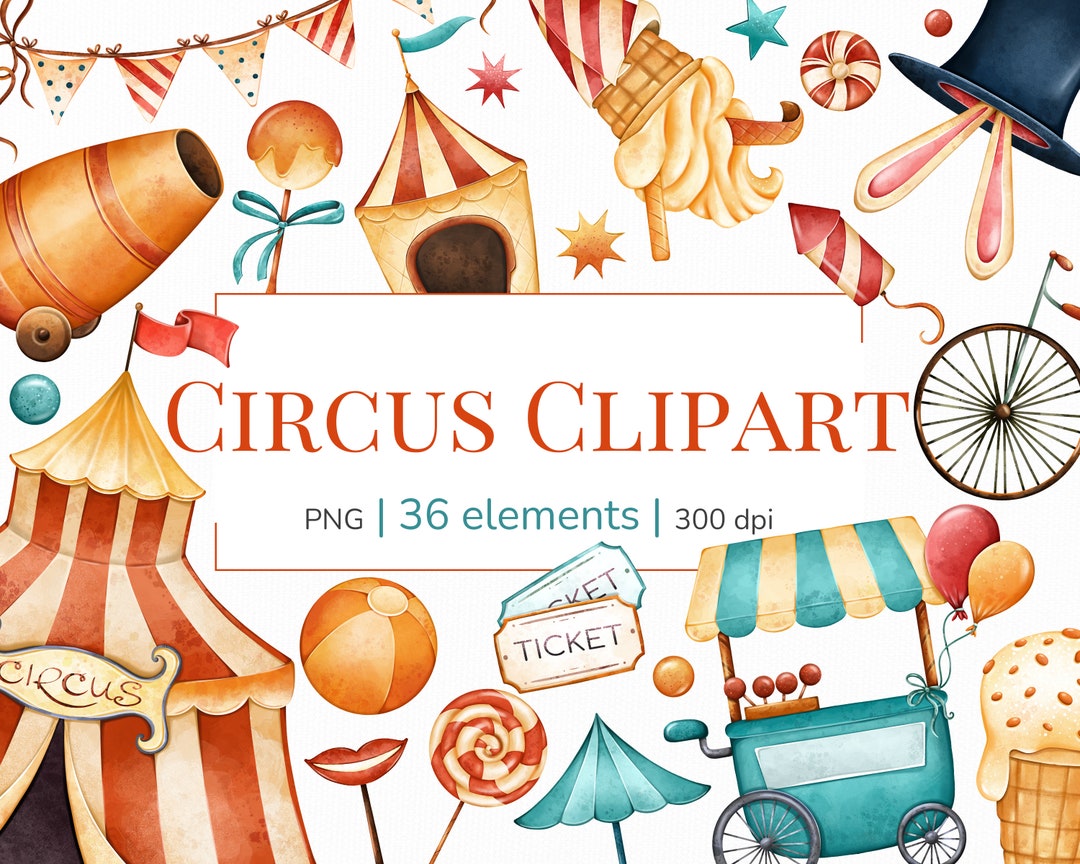 Circus Clipart | Cute Kids Clipart | Carnival Clipart | Birthday ...