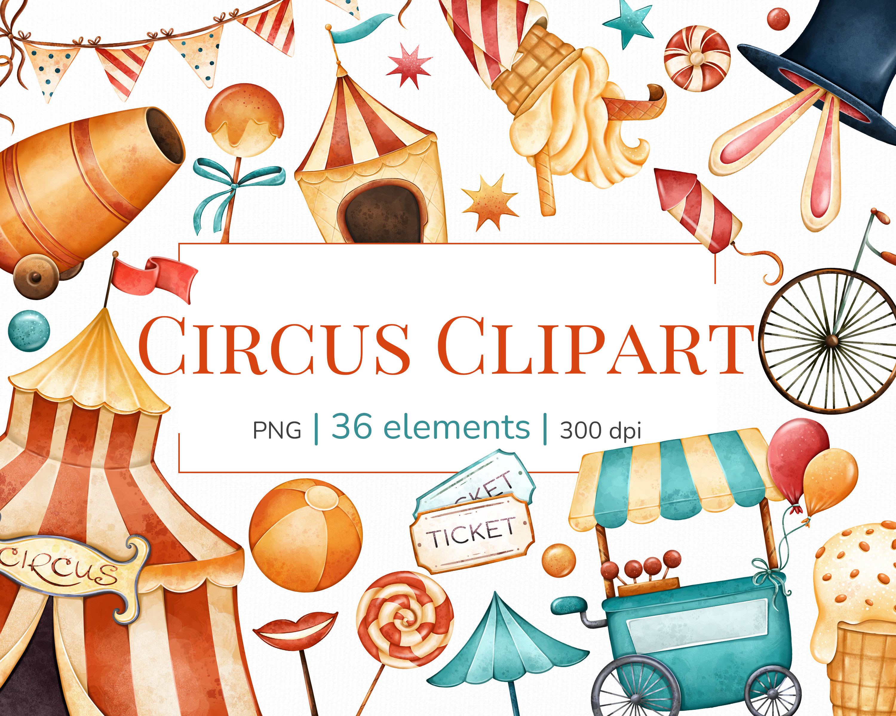 Circus Clipart Cute Kids Clipart Carnival Clipart - Etsy