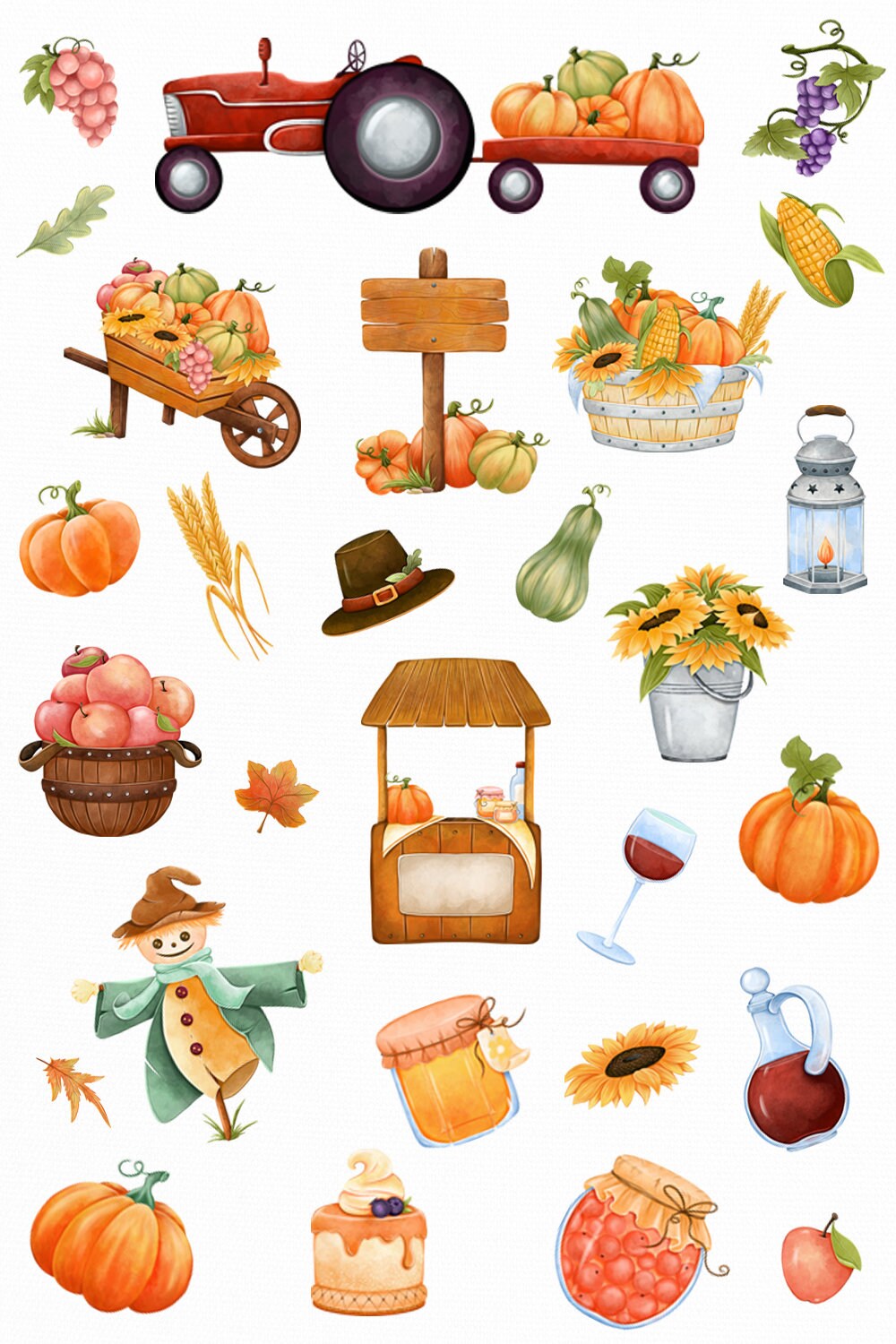 Fall Clipart Harvest Clipart Thanksgiving Clipart Png - Etsy
