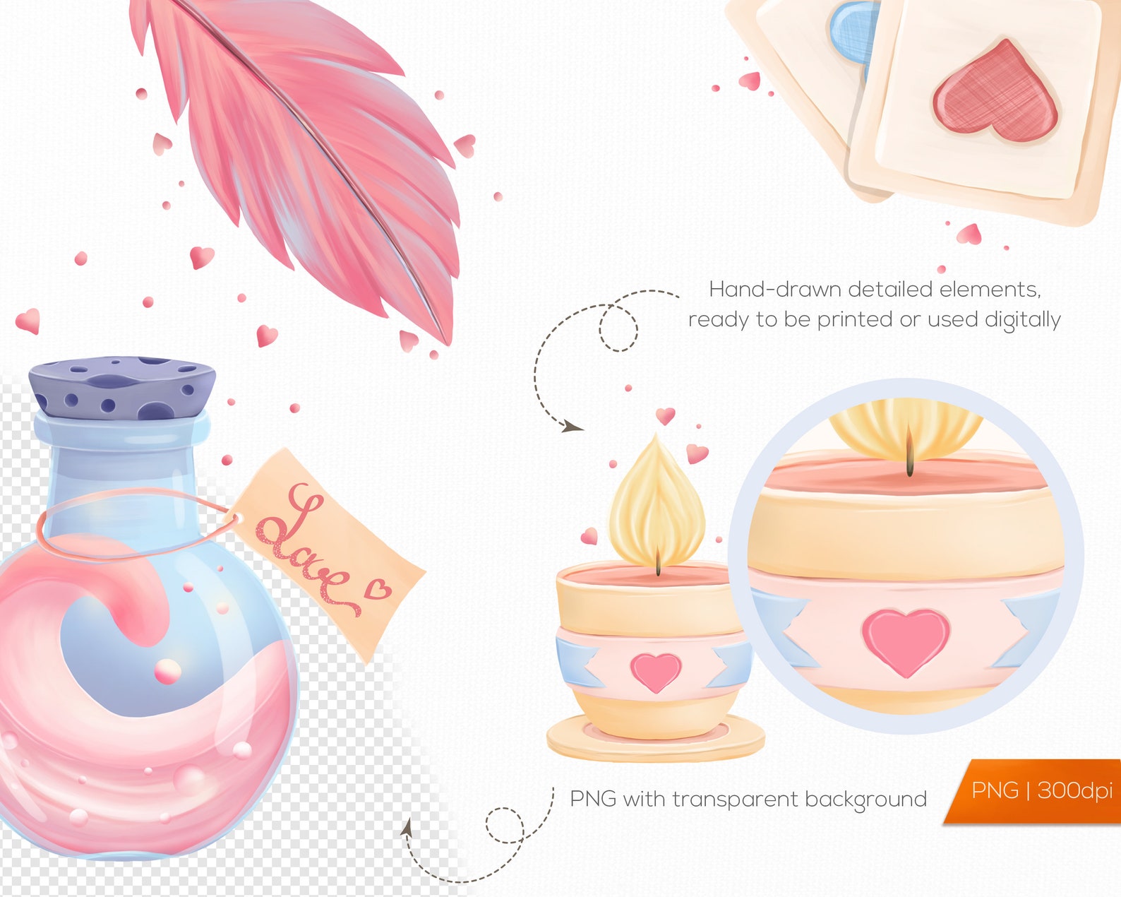 Valentine Clipart Digital Illustrations Valentines Day Clip - Etsy