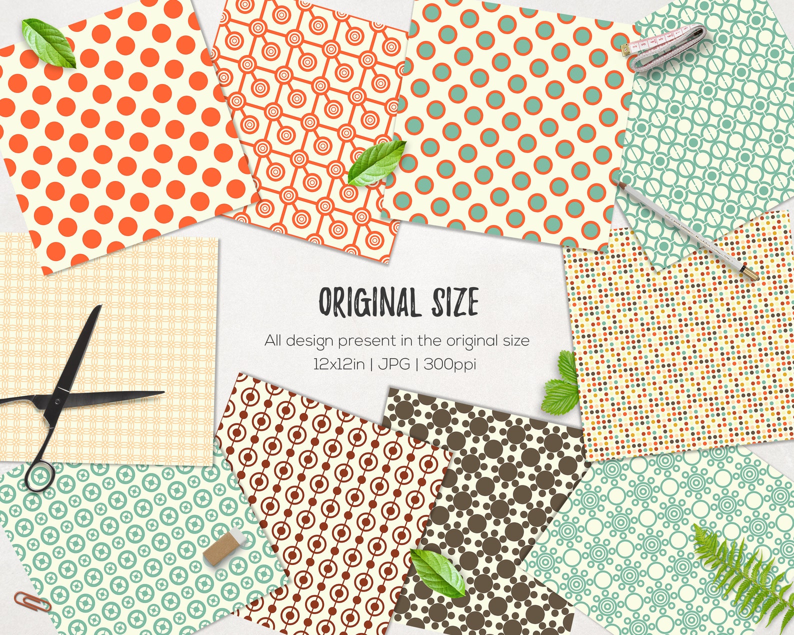 Retro Style Digital Paper Retro Scrapbook Paper 1950s Mid | Etsy