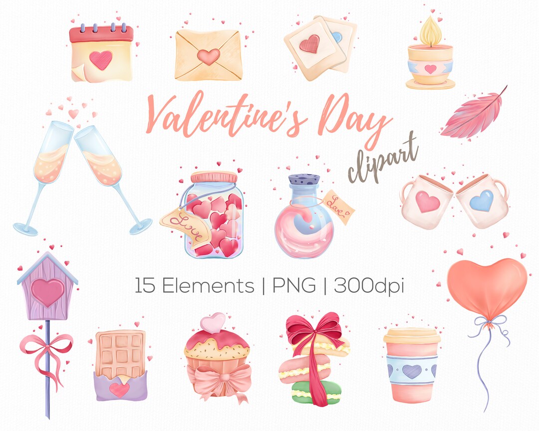 Valentine Clipart Digital Illustrations | Valentines Day Clip Art ...