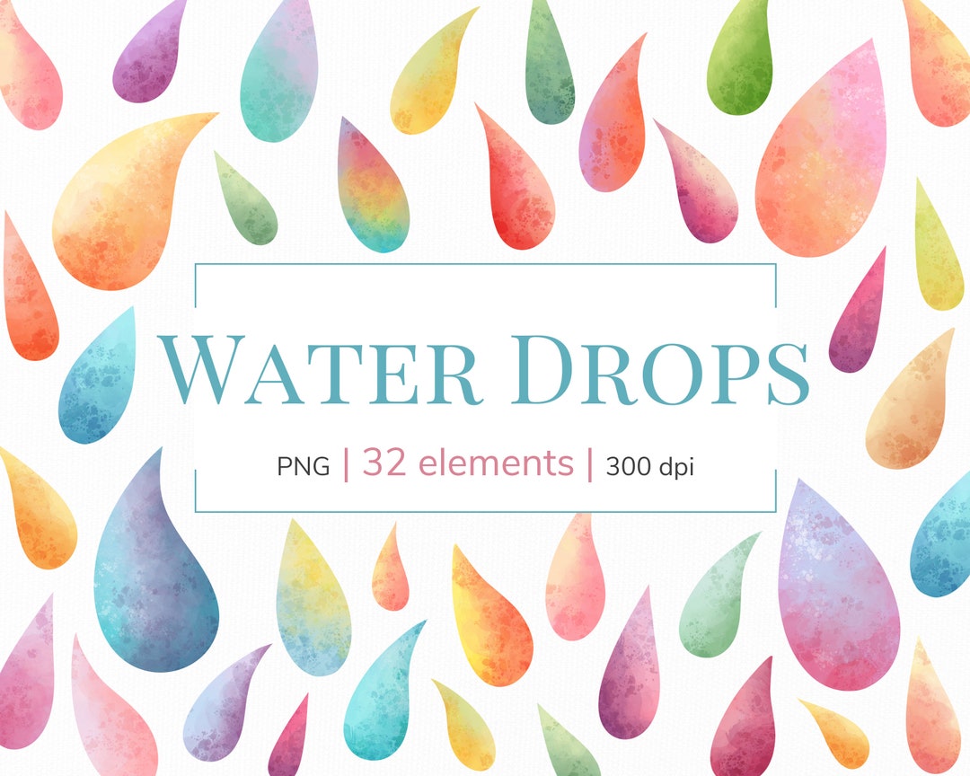 Drops Clipart | Watercolor Water Drops Clip Art | Water Drips Clipart ...
