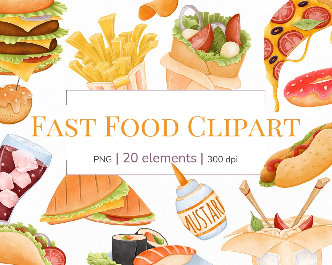 Fastfood Clipart | Junk Food Clipart | Food Clip Art | Hamburger ...