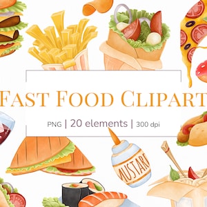 Fastfood Clipart | Junk Food Clipart | Food Clip Art | Hamburger ...