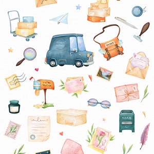 Mail Clipart Png Set | Post Office Clipart | Air Mail Clipart ...