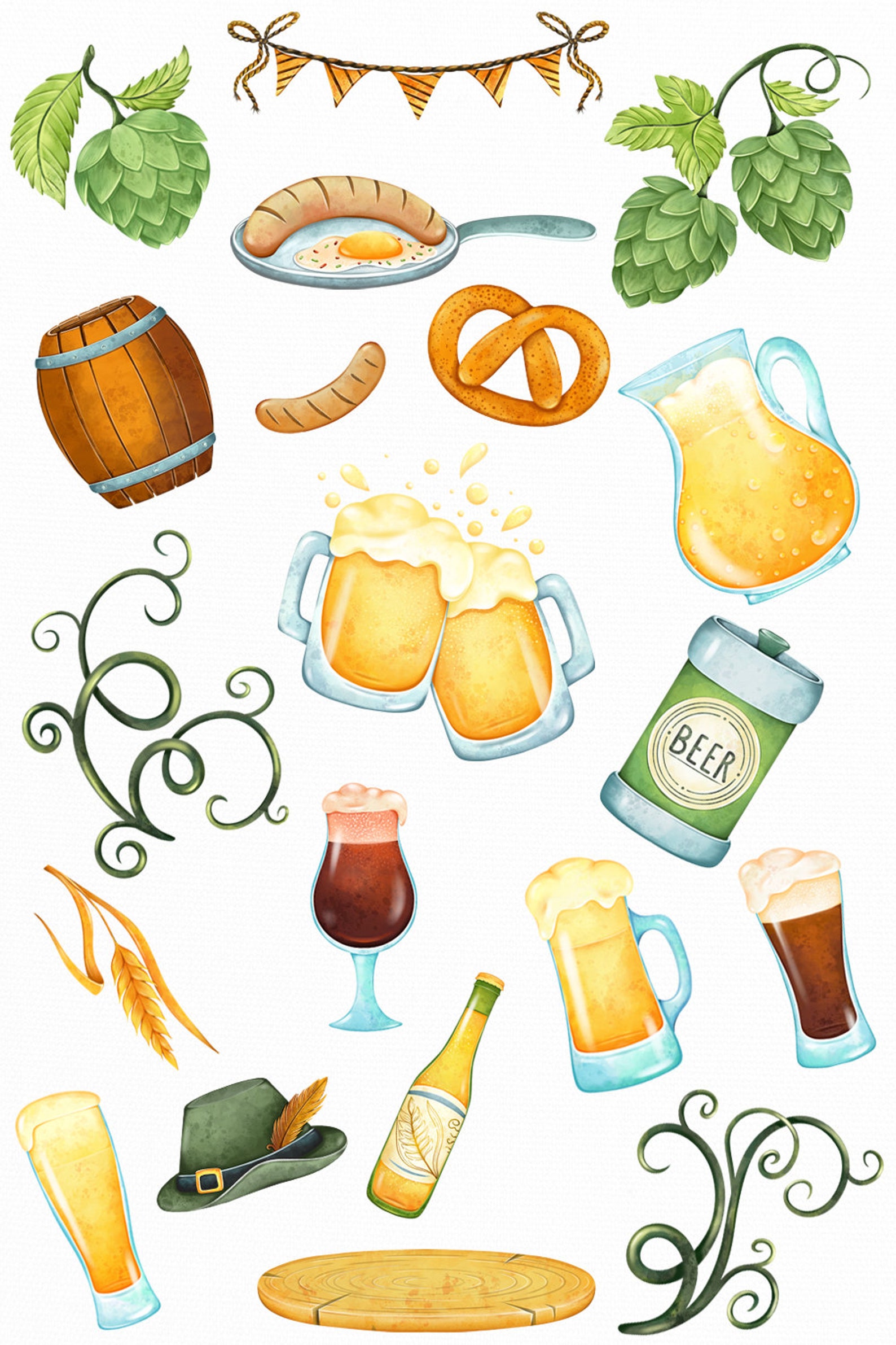 Beer Clipart Cute Drinks Clipart Alcohol Drink Clipart - Etsy