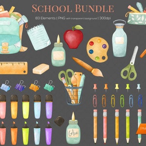 School Clipart Bundle | Back to School Clipart Png | School Bus ...