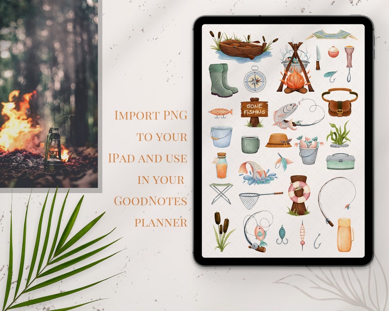 Fishing Clipart Camping Clip Art Watercolor Fishing - Etsy