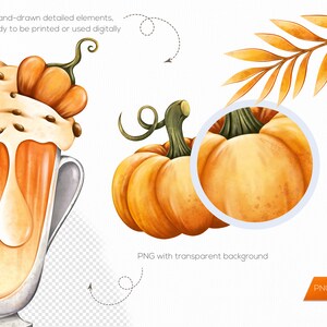 Pumpkin Spice Clipart | Watercolor Pumpkin Clipart | Fall Clipart ...
