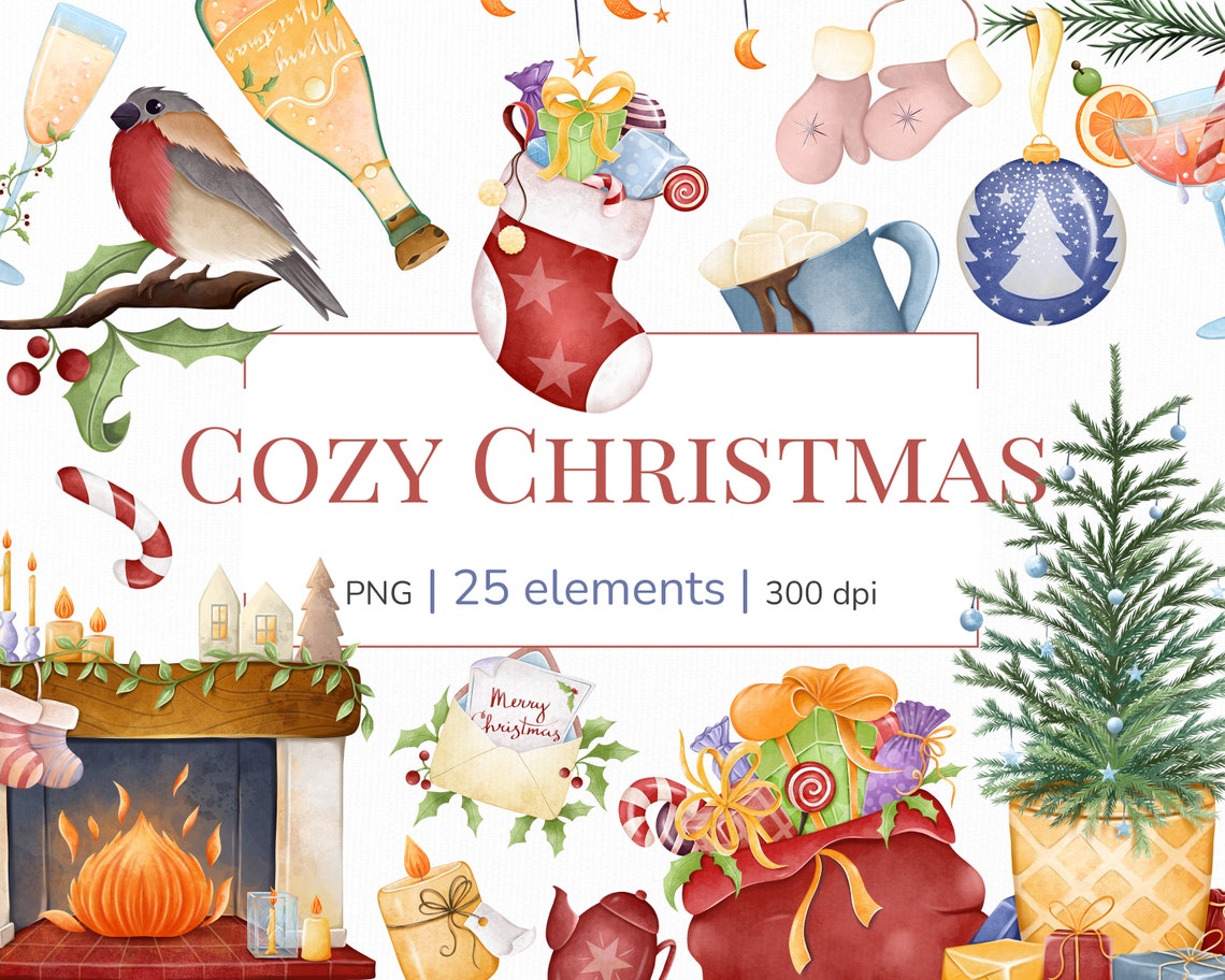 Christmas Clipart Winter Clipart Holiday Clipart PNG - Etsy