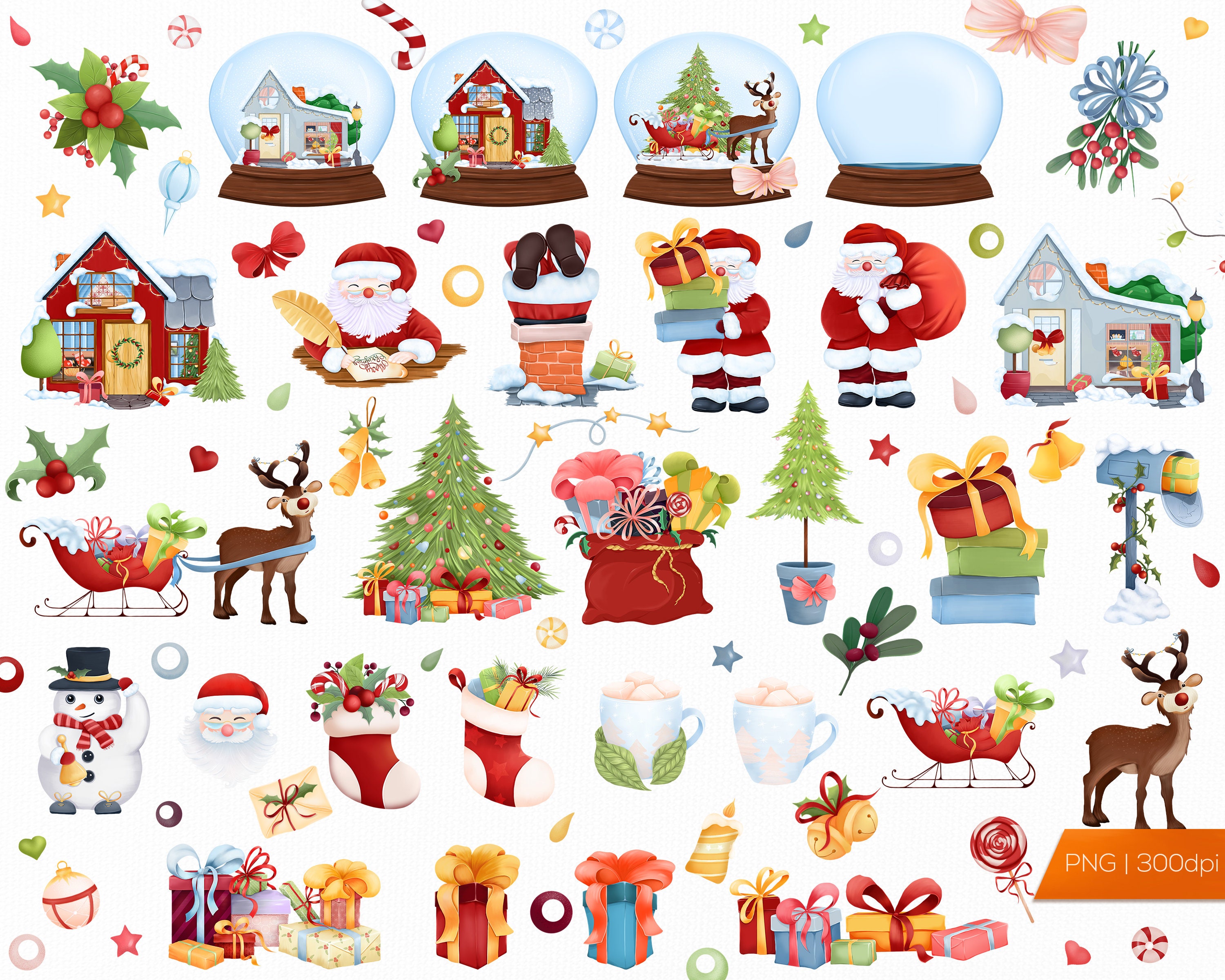 Christmas Clipart Bundle Holiday Clip Art Cute Christmas | Etsy