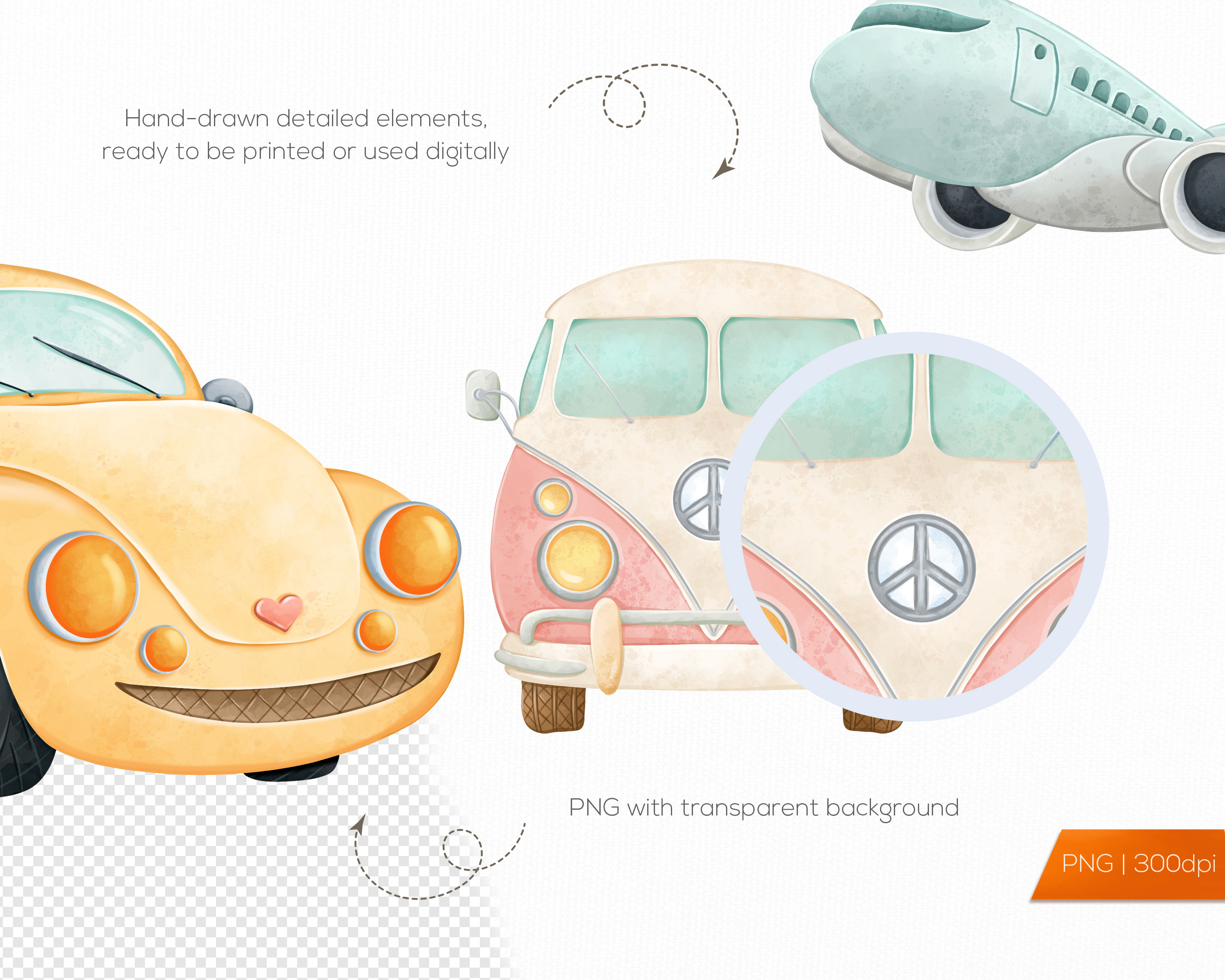 Transport Clipart Watercolor Cars Clipart Transport - Etsy