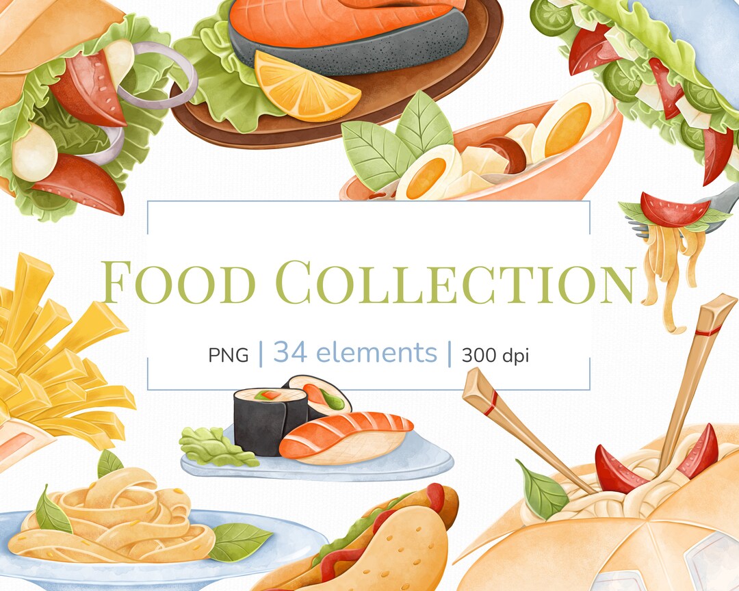 Food Clipart Bundle | Junk Food Clipart | Fast Food Illustration PNG ...