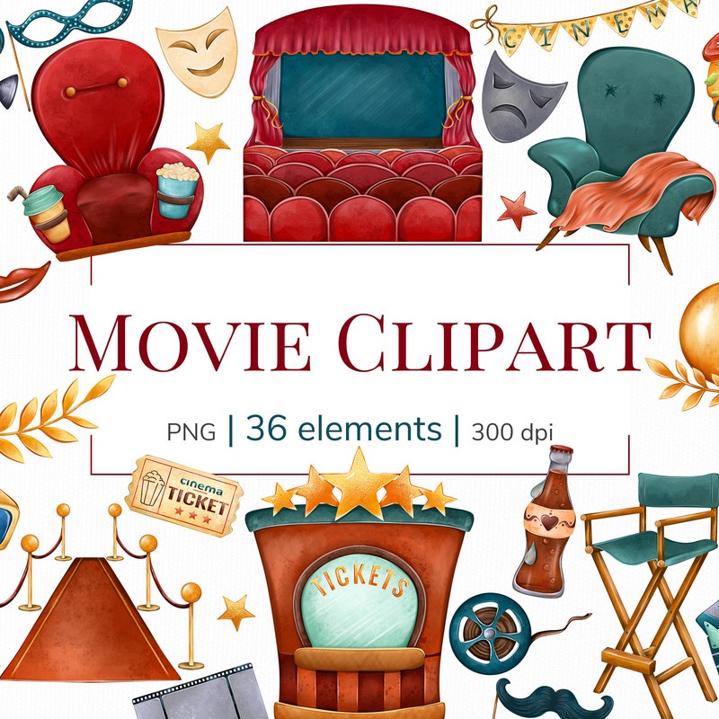 Cinema Clipart - Etsy UK