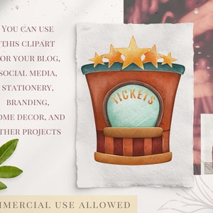 Movie Clipart | Movie Night Clipart | Cinema Clipart | Watercolor Film ...