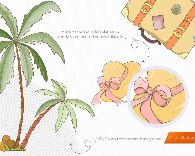 Summer Clipart Summer Vacation Clipart Cute Summer Clipart - Etsy