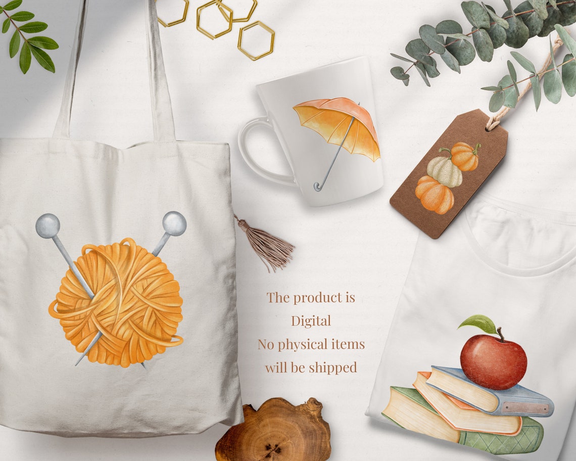 Cozy autumn clipart Fall clipart bundle Thanksgiving | Etsy