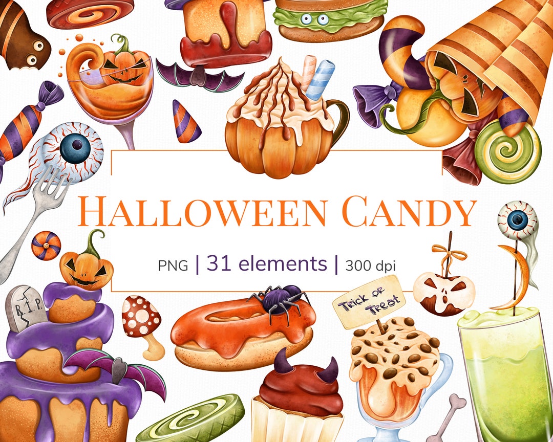 Halloween Clipart Cute Halloween Ghost Clipart Halloween Candy Clipart ...