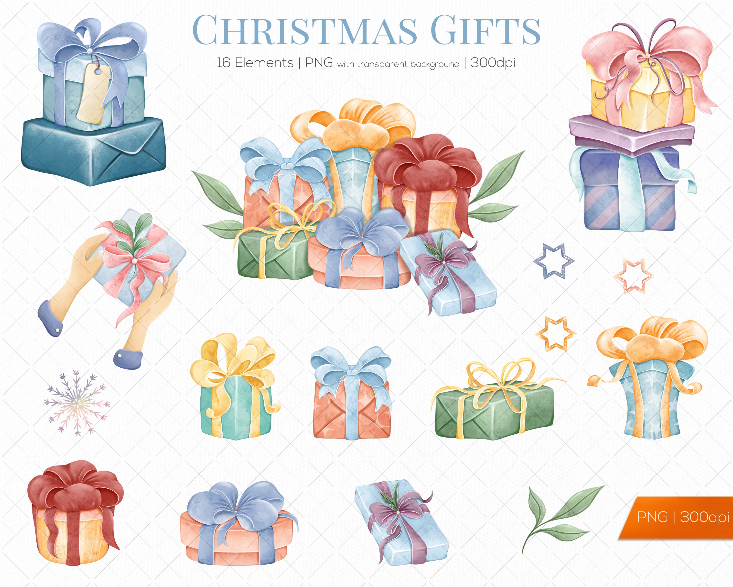Christmas Clipart Gift Box Clipart Christmas Presents Png - Etsy