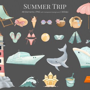 Beach Clipart. Travel Clipart. Summer Clipart Png Files. Instant ...