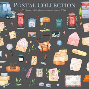 Mail Clipart Png Set | Post Office Clipart | Air Mail Clipart ...