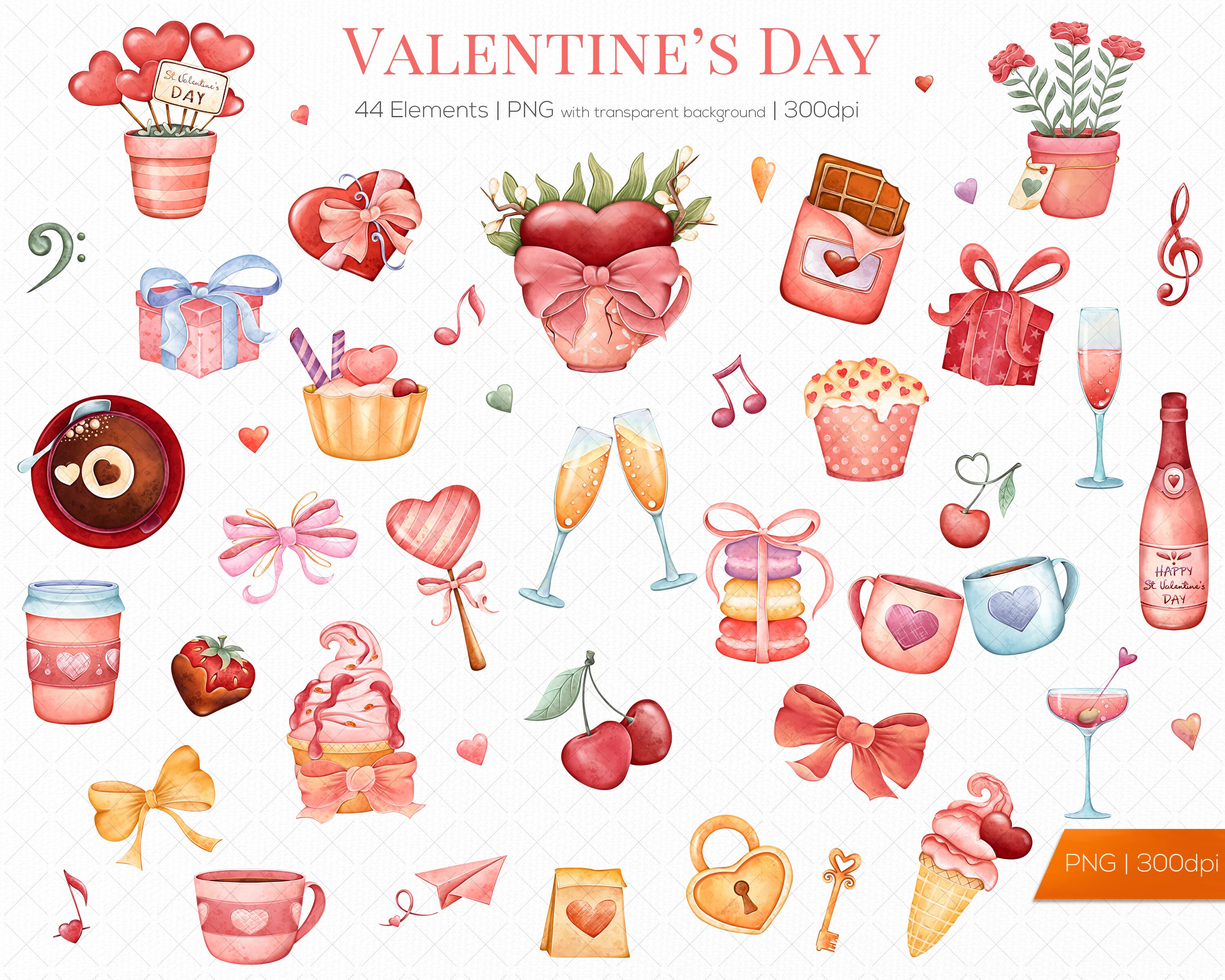Valentines Day Clipart Valentine Clip Art Valentine - Etsy