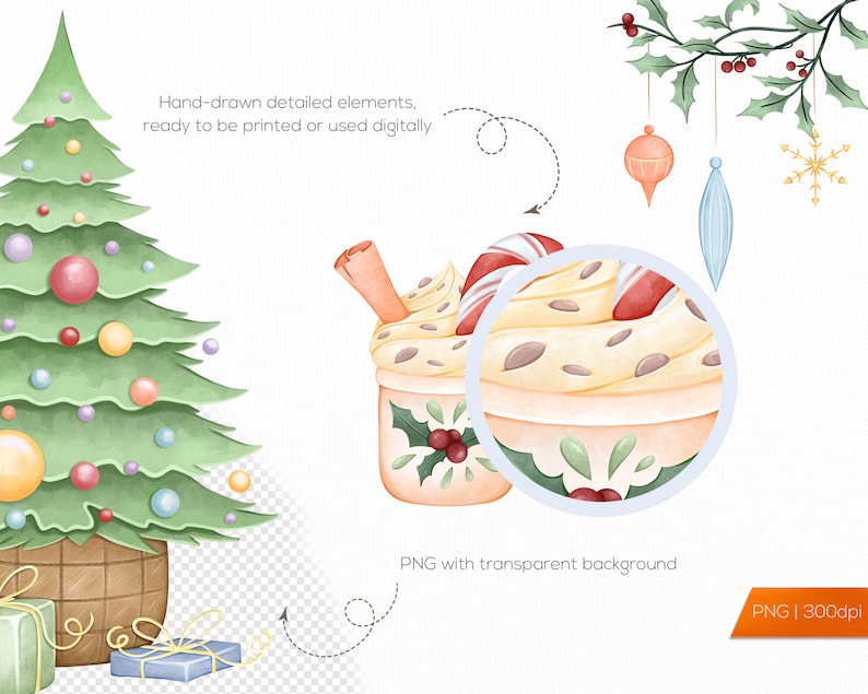 Christmas Clipart Winter Clipart New Year Clipart Cute - Etsy