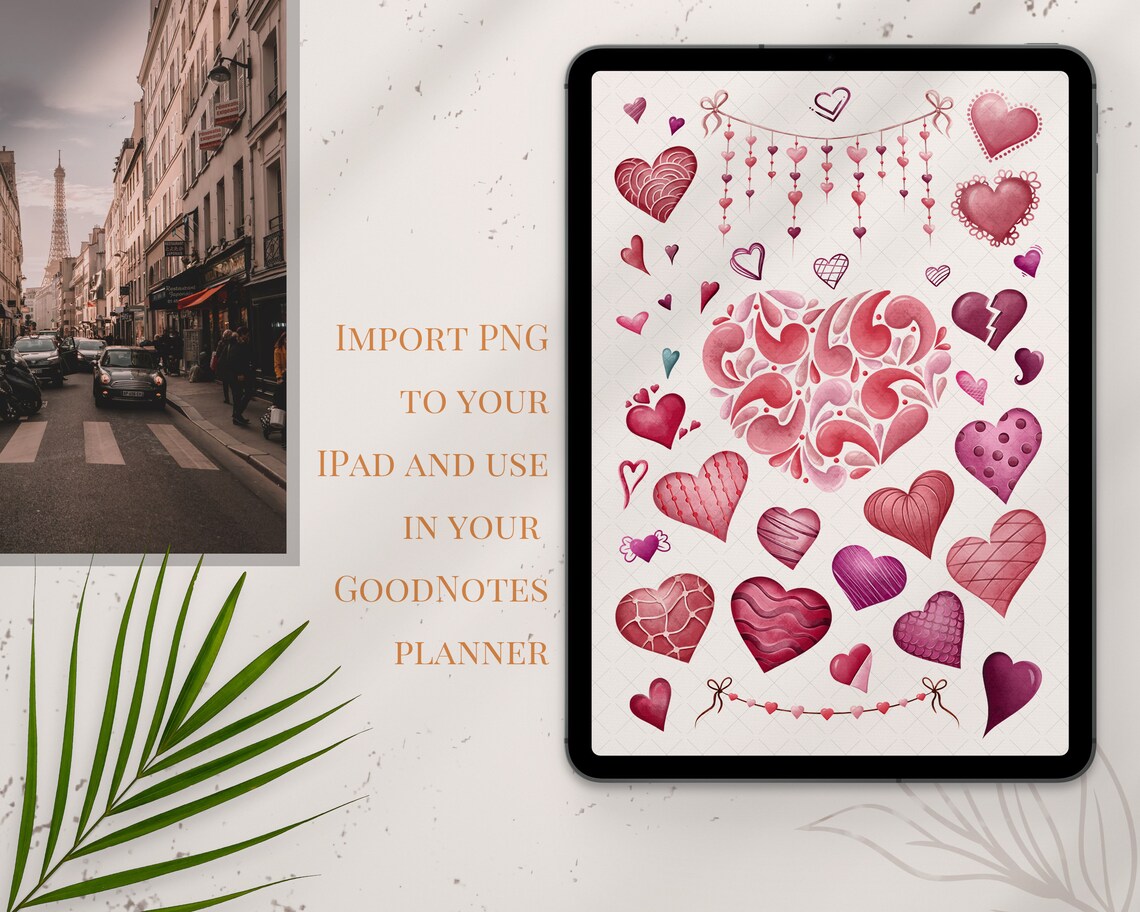 Valentine PNG Pink Heart Clipart Valentines Watercolor - Etsy