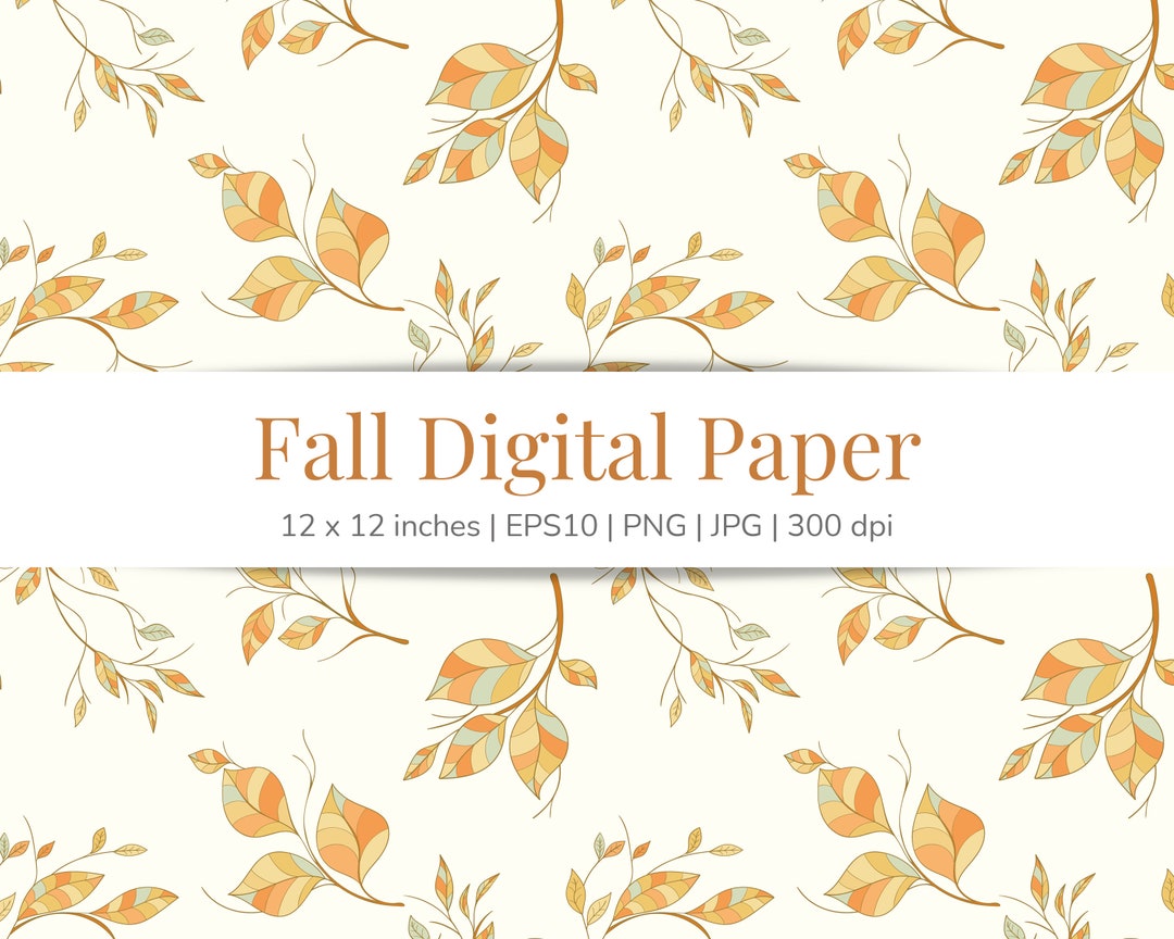 Autumn Digital Paper Fall Digital Paper Seamless Floral - Etsy