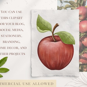 Apple Clipart | Watercolor Apple Clipart | Fall Clipart | Thanksgiving ...
