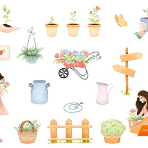 Garden Clipart Bundle | Gardening Clip Art | Spring Clipart | Potted ...