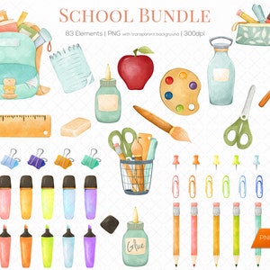 School Clipart Bundle | Back to School Clipart Png | School Bus ...