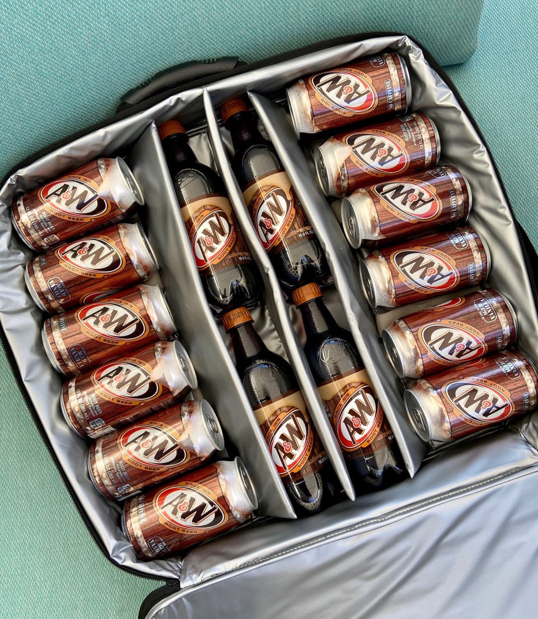 Hide Beer Wine Bottles Glasses | Insulated Slim Cooler, 16-can, 8-glass ...