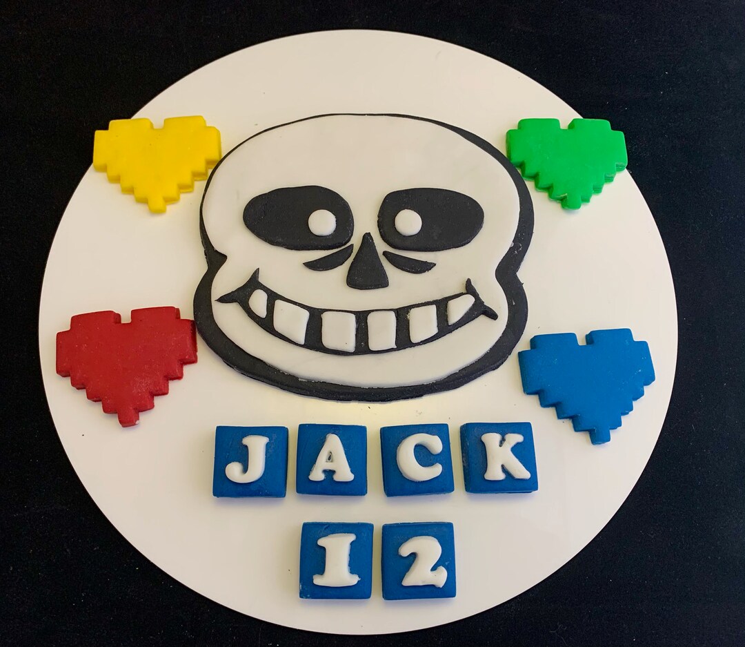 Edible Fondant Undertale Sans Inspired Cake Topper - Etsy