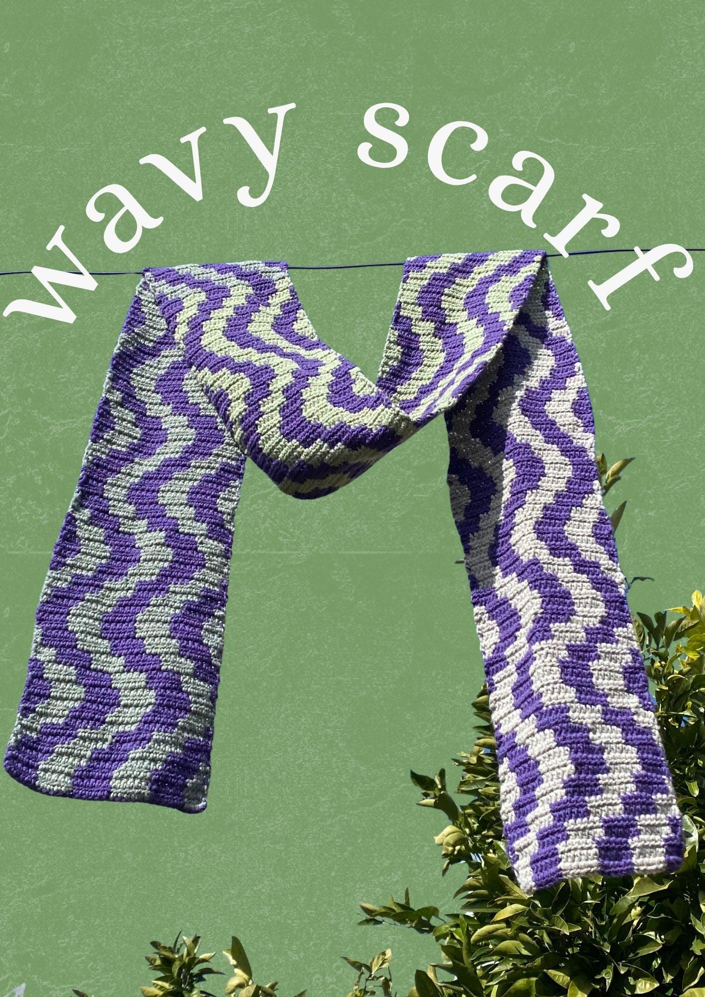 PDF Wavy Scarf Crochet Pattern - Etsy