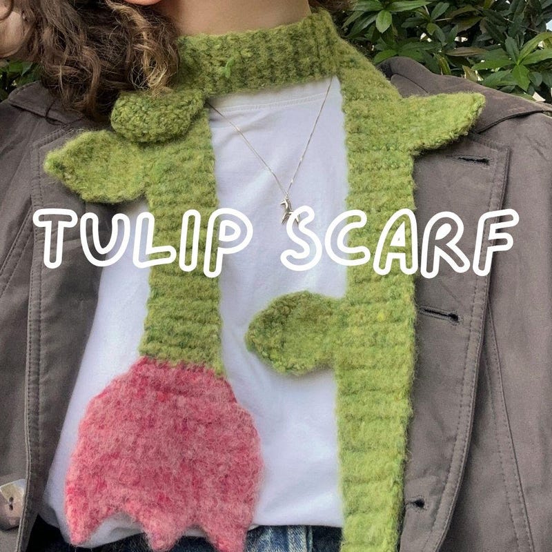Knitted Flowers Scarves - Etsy UK