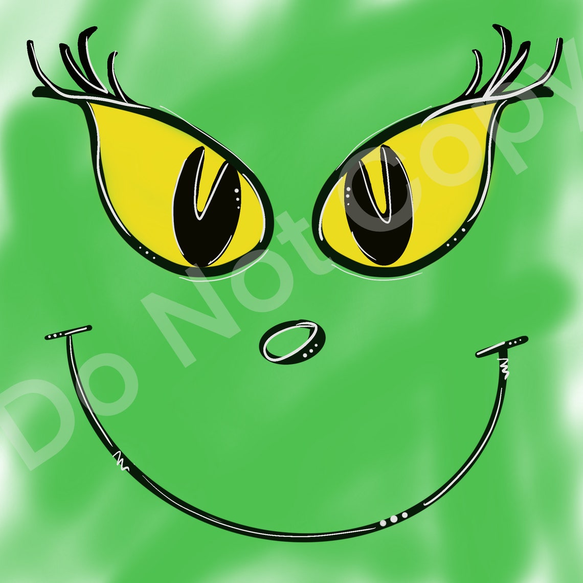 Watercolor Green Grin - Etsy