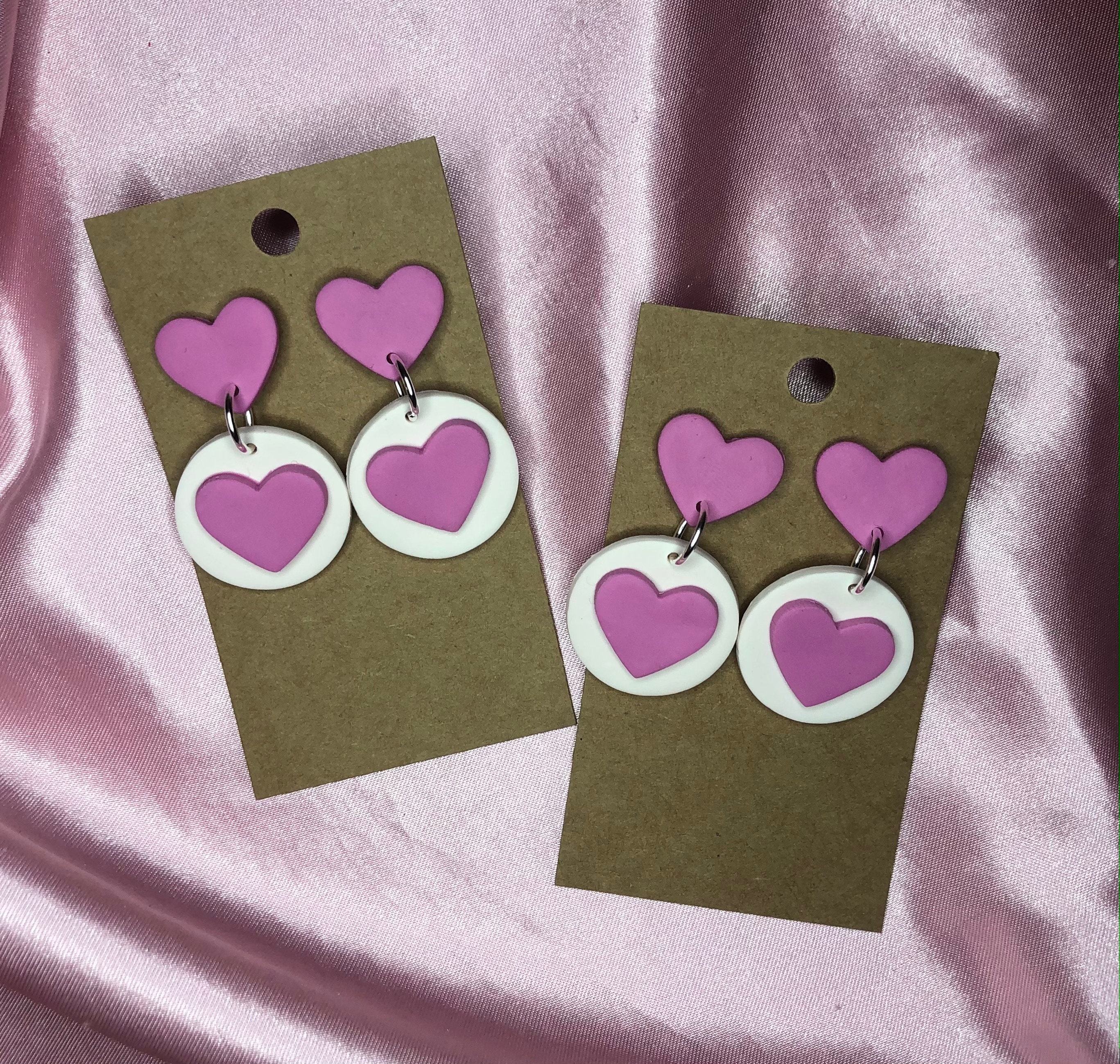 Valentines Day Polymer Clay Earrings Etsy