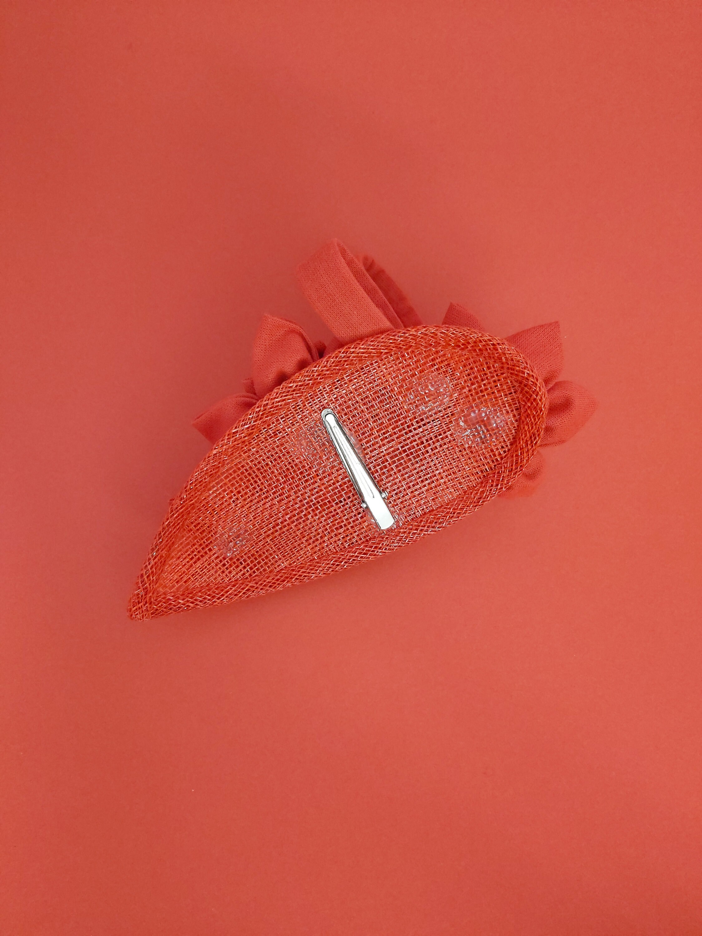 Bright Red Fascinator, Wedding Guest, Handmade Hair Accessory, Red ...