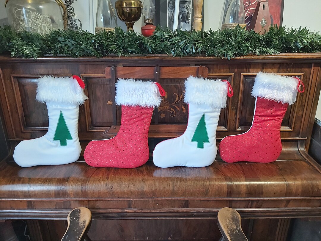 Red Starry Swirl Christmas Stocking - Etsy