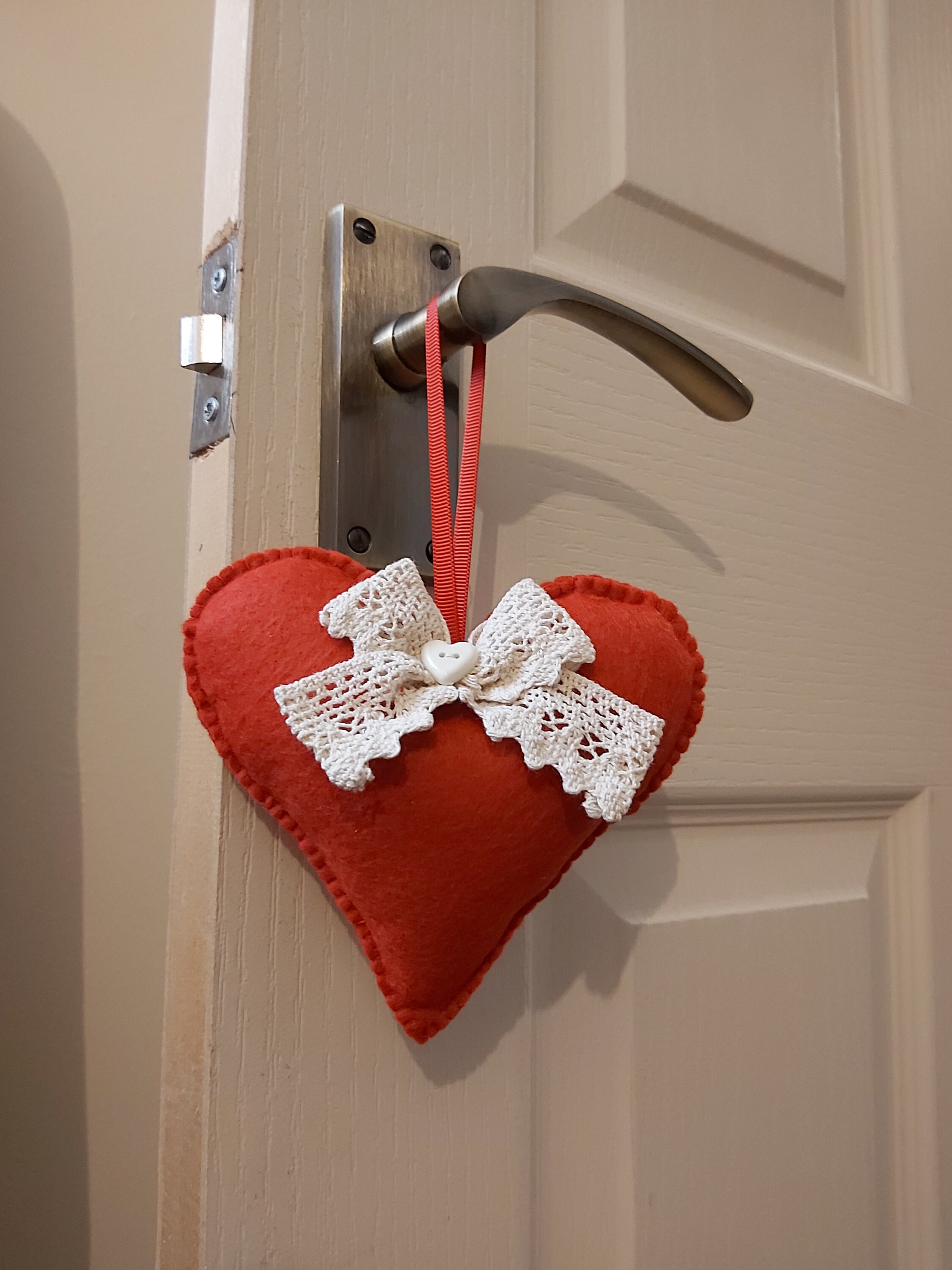Lace Bow With Heart Button Love Heart - Etsy