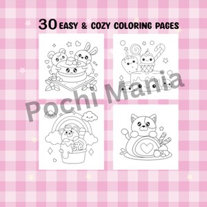 Cute Kawaii Cozy Coloring Book for Kids, Teens and Adults Featuring ...