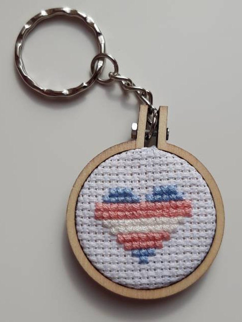 LGBT Cross Stitch Heart Pride Flag Bisexual Transgender | Etsy