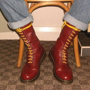 1.4m Dr Marten, Round Woven Laces, Skinhead, Ska, Mod, 2 Tone, Red ...