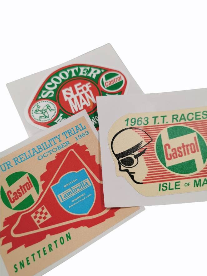 Vintage Retro Castrol Vinyl Stickers Vespa Piaggio | Etsy